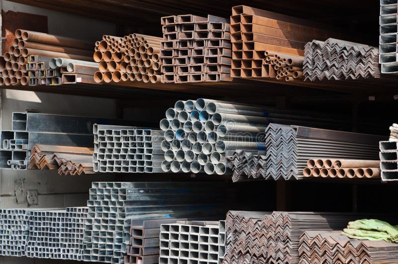 Metal Pipes and Angle Iron Stack Stock Image - Image of joist ...