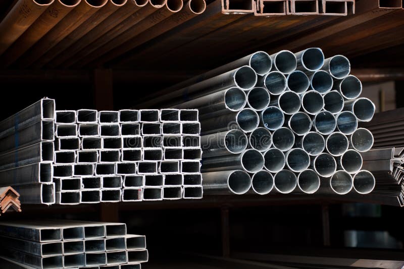 Metal Pipes and Angle Iron Stack Stock Image - Image of joist ...