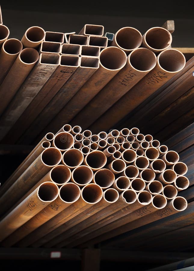 Metal Pipes and Angle Iron Stack Stock Image - Image of joist ...