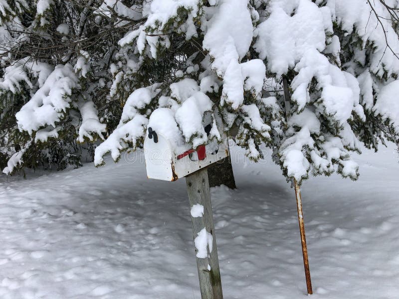 Metallic Post Box Covered with Snow in Stock Photo - Image of beautiful ...