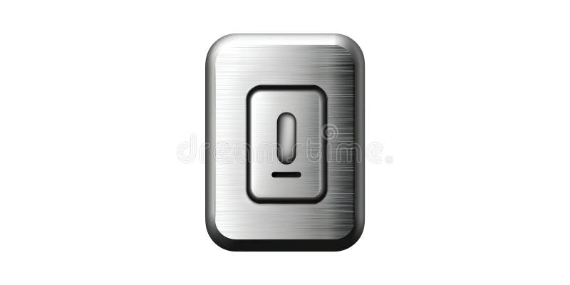 Metallic Power Button Icon. Symbol of Technology and Control Isolated ...