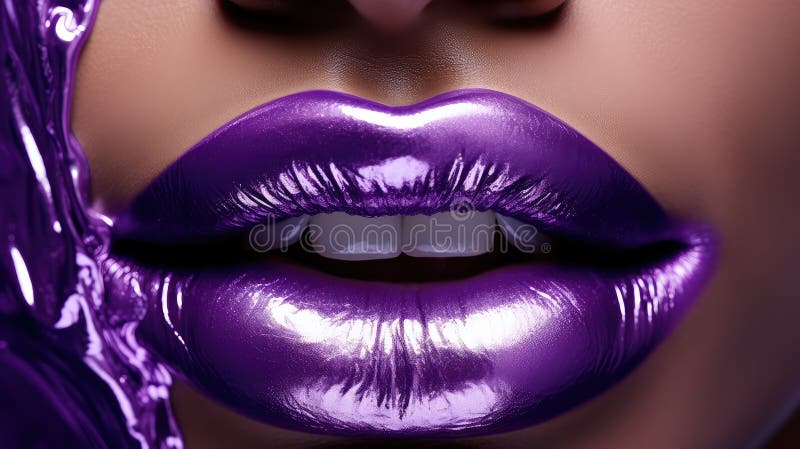 Metallic purple lips stock illustration. Illustration of luscious ...