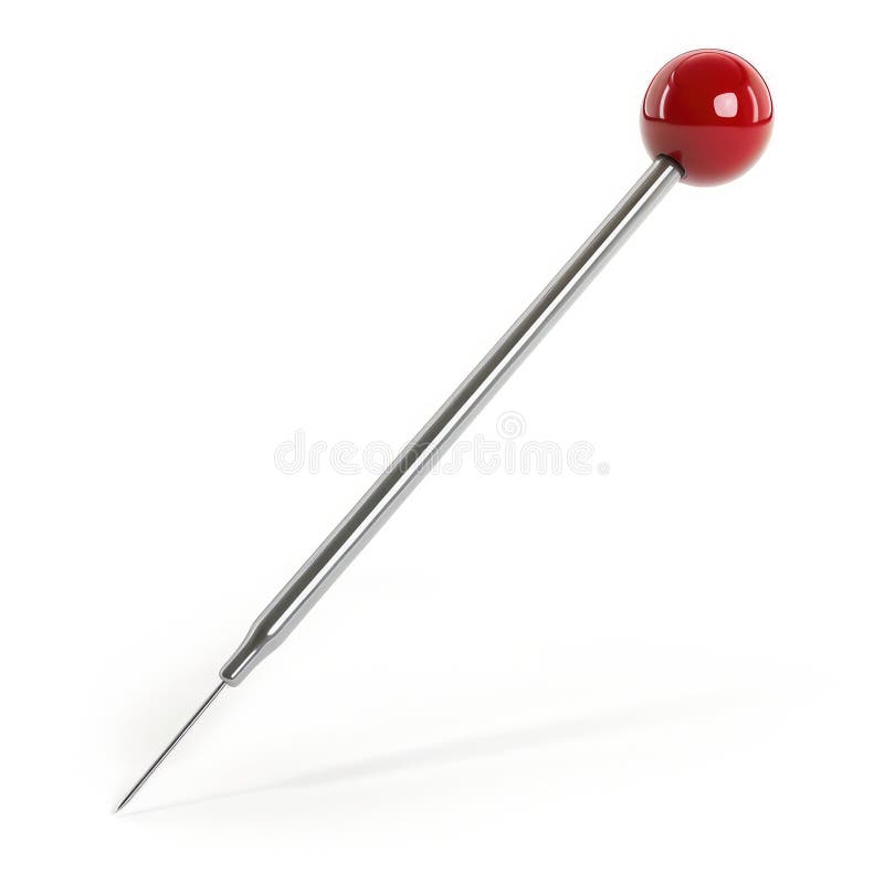 Sharp Red-Topped Pin, Precision Tool for Design and Mapping Stock ...