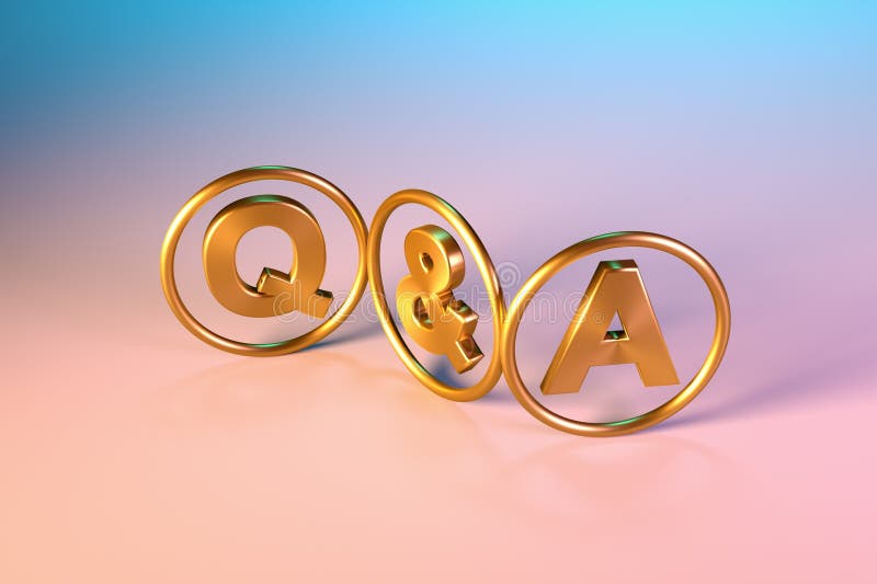 Metallic Q & a Question and Answer Icons in Circles on Multi Colored ...