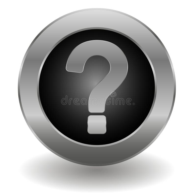 Metallic question button stock vector. Illustration of business - 30968568