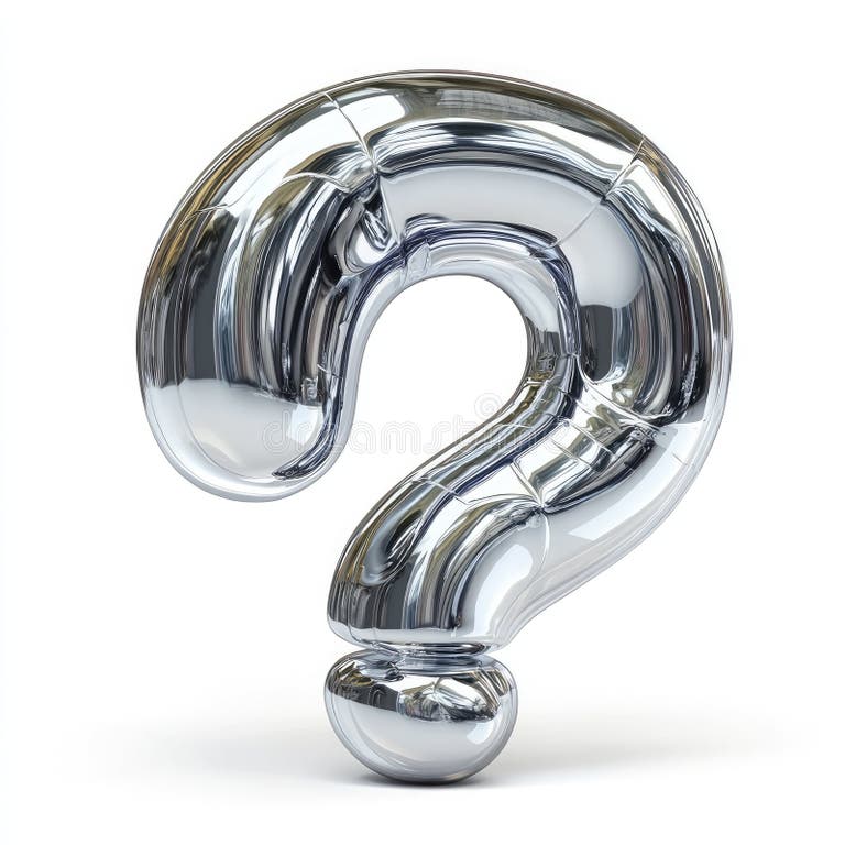 Shiny Chrome Question Mark 3D Render Stock Illustration - Illustration ...