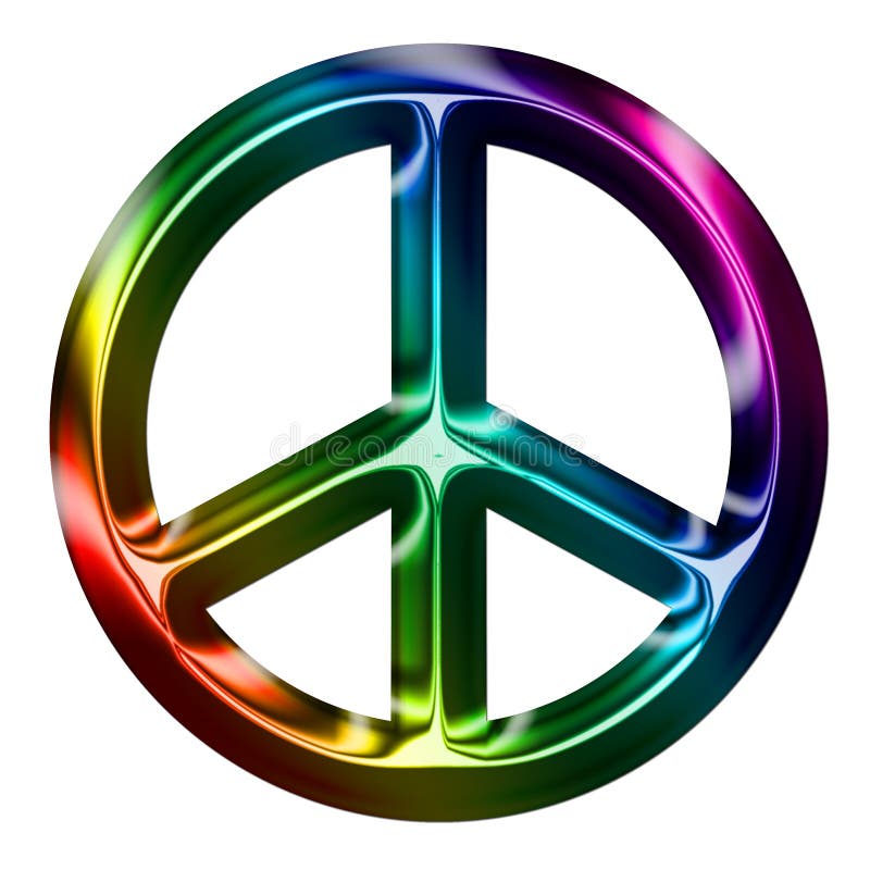 Metallic Rainbow Peace Sign Stock Illustration - Illustration of sign ...