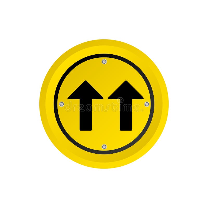 Metallic Realistic Circular Frame Same Direction Arrow Road Traffic ...