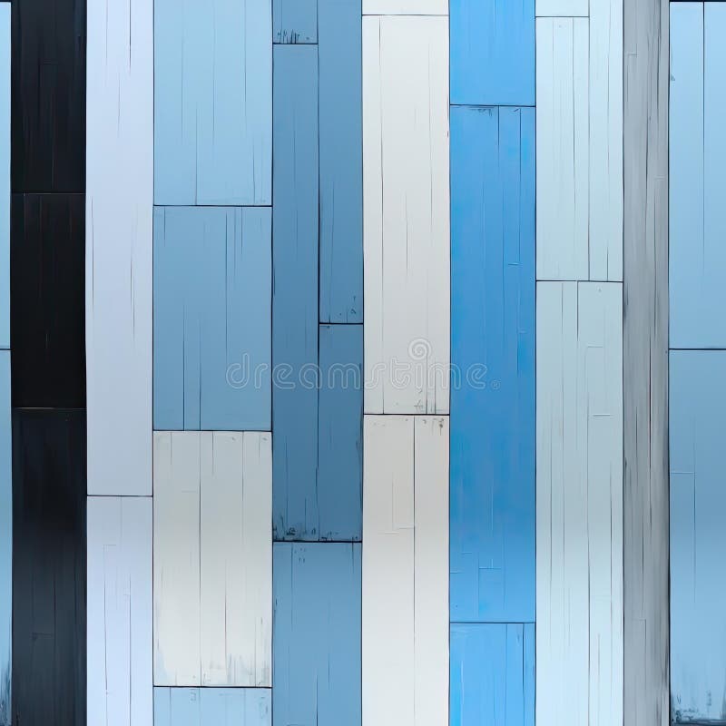 Metallic Rectangles on a Wooden Wall with Bold Blue and Brown Colors ...