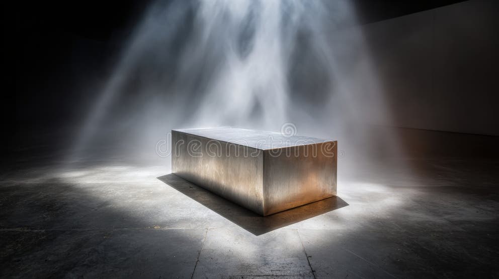 A Metallic Rectangular Block is Illuminated by Dramatic Lighting ...