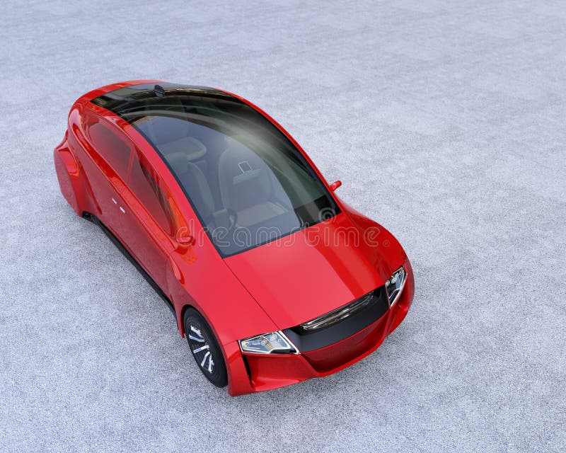 Metallic Red Autonomous Vehicle Stock Illustration - Illustration of ...