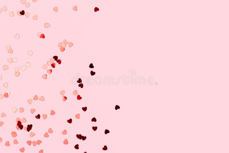 Metallic Red Confetti in a Heart Shape. Stock Image - Image of color ...
