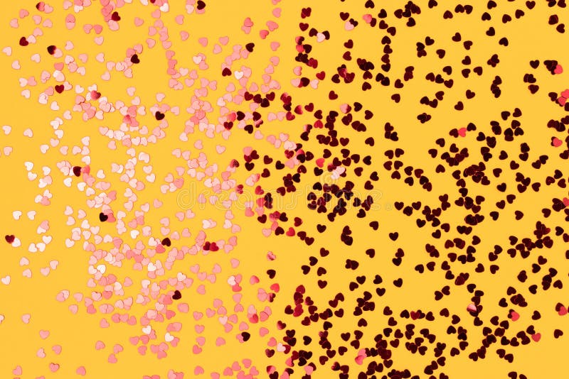 Metallic Red Confetti in a Heart Shaped. Stock Image - Image of heart ...