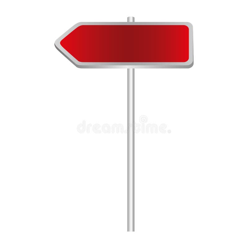 Metallic Red Direction Board Road Signs Stock Illustration ...