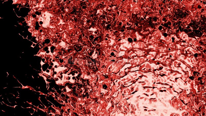 Metallic and Red Fluid Start To Fill the Screen with a Large Splash on ...