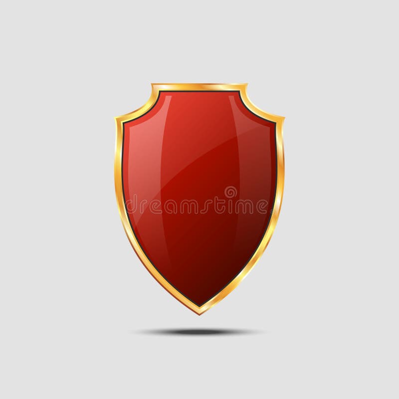 Metallic red golden shield stock vector. Illustration of heraldic ...