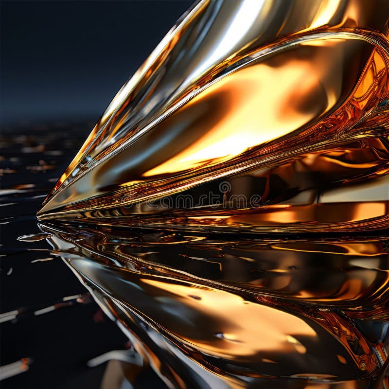 Metallic Reflection a Reflection Created on a Shiny Me Stock Image ...