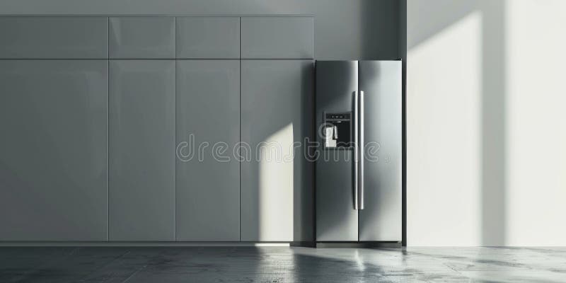 Metallic Refrigerator Modern Kitchen Setting Stock Photos - Free ...