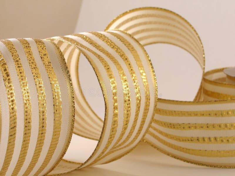 Metallic Ribbon stock image. Image of gold, holiday, decoration - 309957