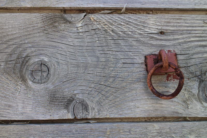 Metallic ring on door stock image. Image of outhouse - 74896705