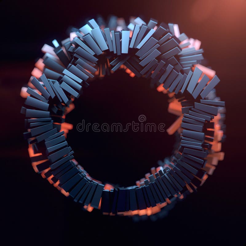 Metallic Ring-shaped Rectangular Elements in a Digital Illustration on ...