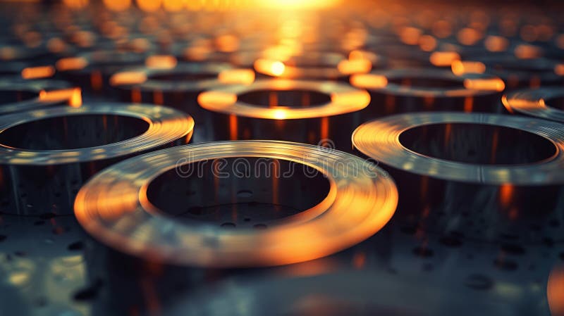Metallic Rings with Golden Light Reflections. Stock Photo - Image of ...