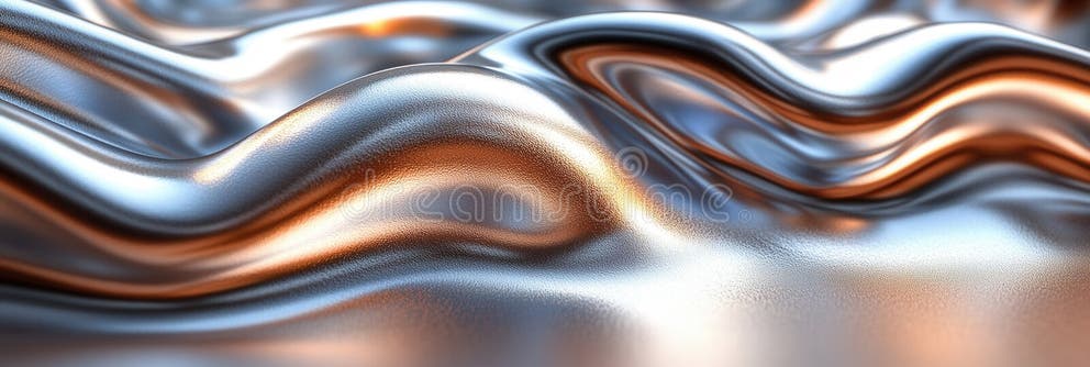 Metallic Ripples Smooth 3D Fluid Forms with Metallic Reflections and ...