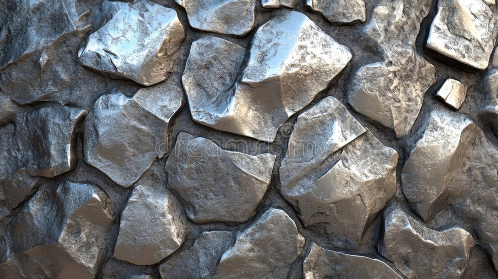 Metallic Rock Wall Texture Seamless Pattern Stock Illustration ...