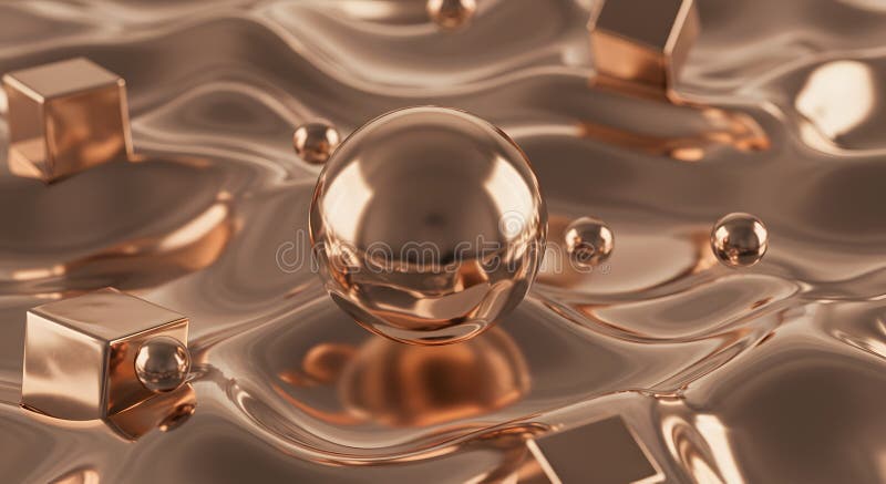 Rose Gold Abstract Still Life Stock Illustration - Illustration of ...