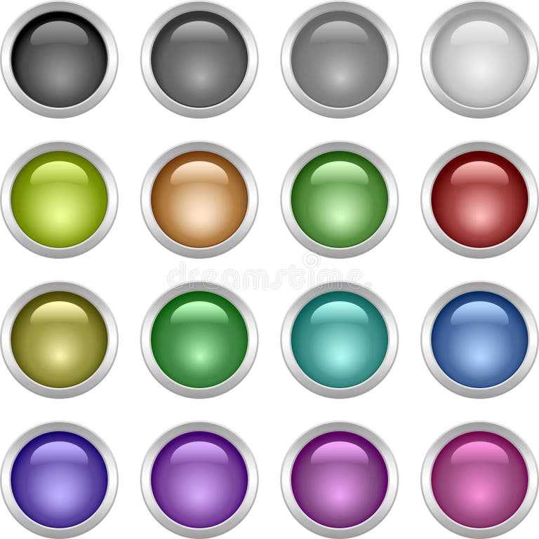 Round Buttons Chrome Borders Stock Illustrations – 63 Round Buttons ...