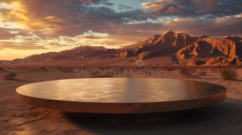 The Metallic Round Platform.AI Generated Image Stock Photo - Image of ...