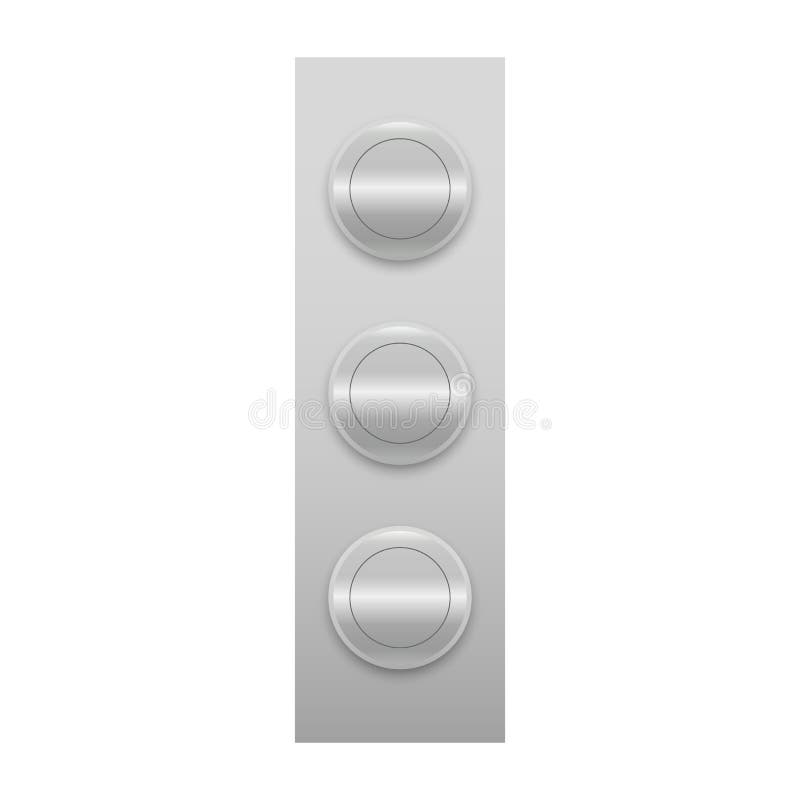 Metallic Buttons Set Isolated on White Background Stock Illustration ...