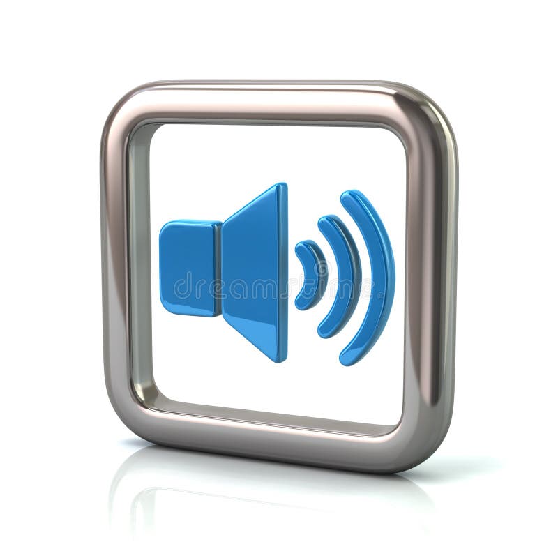 Blue Speaker Volume, Audio Voice Sound Symbol, Media Music Icon ...