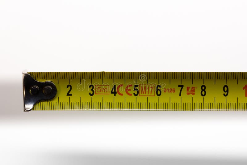 Metallic Ruler Isolated Yellow Stock Photo - Image of millimeter ...