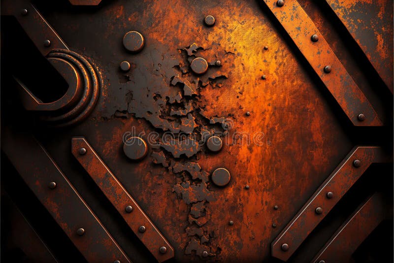 Metallic Rusty Iron Wall Texture with Rivets Surface Texture Design ...