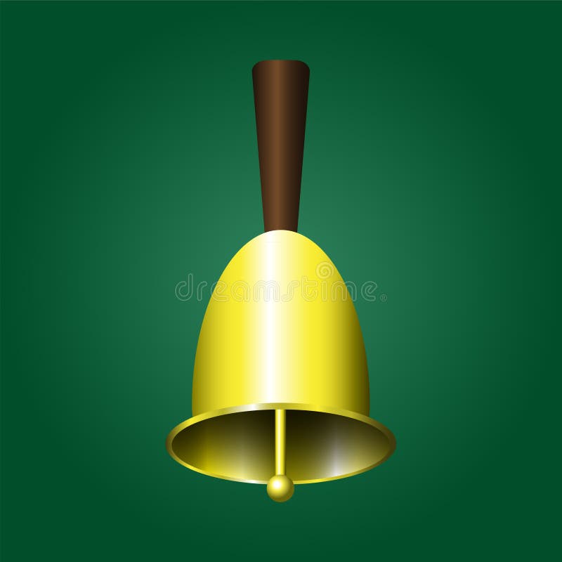 Metallic school bell stock vector. Illustration of recess - 43452126