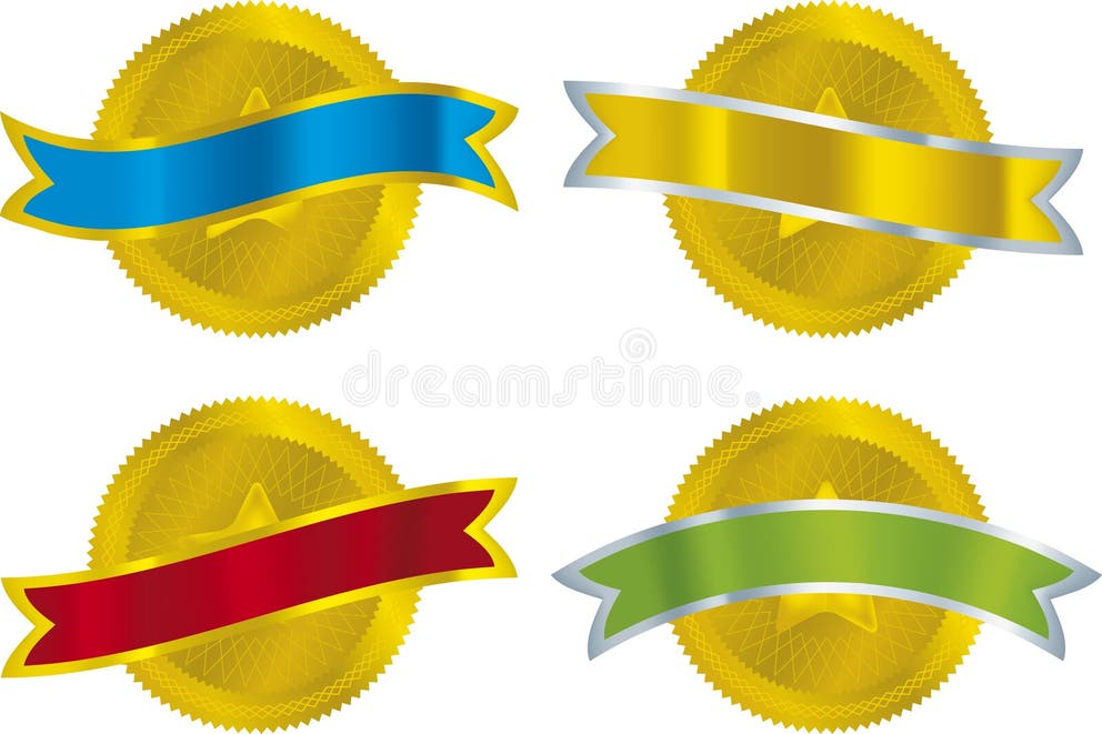 Metallic seals stock vector. Illustration of ribbon, authority - 4839691