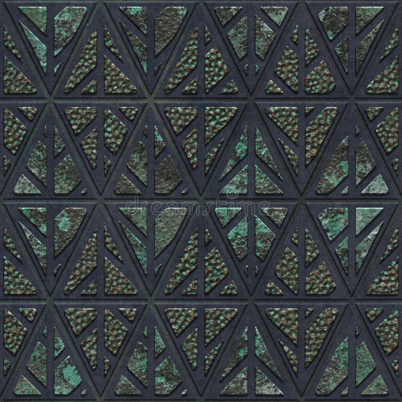 Metallic Seamless Texture with Geometric Triangles Pattern, Bronze and ...