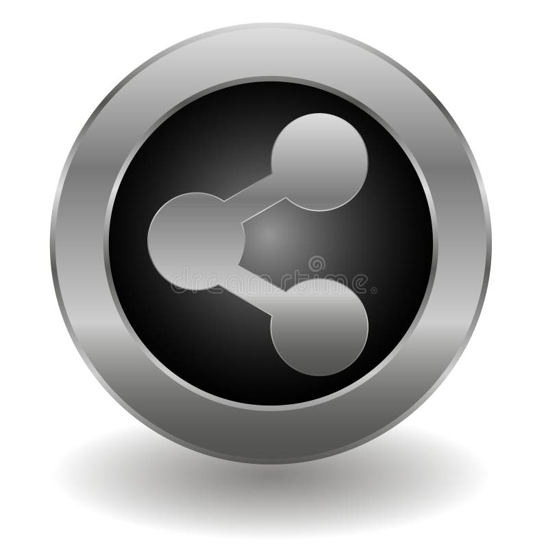 Metallic share button stock vector. Illustration of internet - 30968572