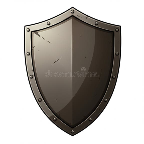 A Metallic Shield Design with a Sleek, Dark Grey Surface Featuring ...
