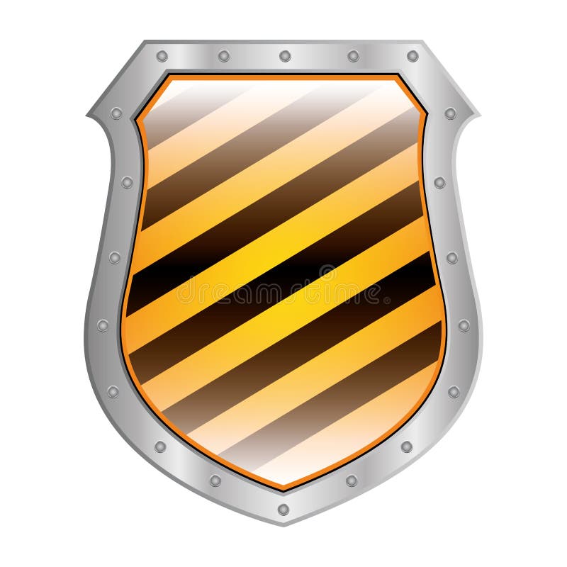 Metallic Shield with Diagonal Stripe Stock Illustration - Illustration ...