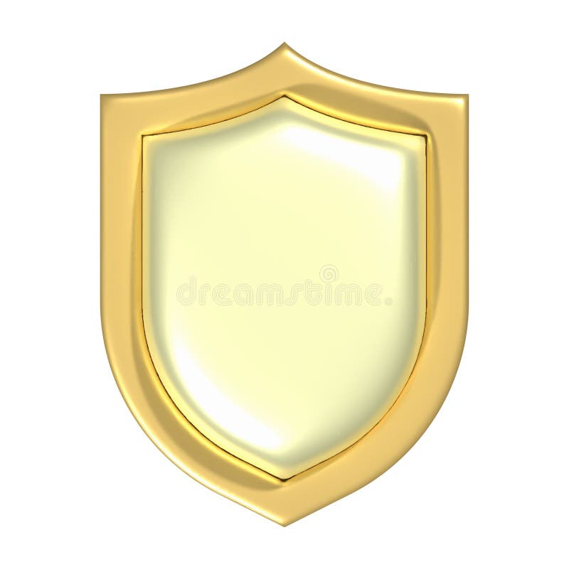 Metallic Shield Icon Isolated on White Stock Vector - Illustration of ...