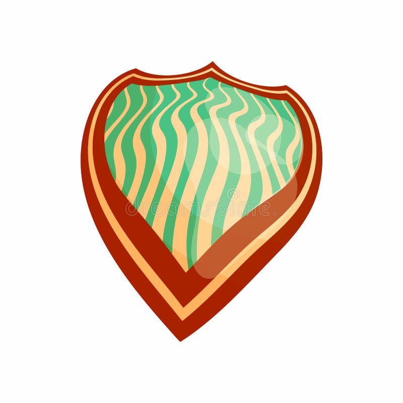 Metallic Shield with Stripes Icon, Cartoon Style Stock Vector ...