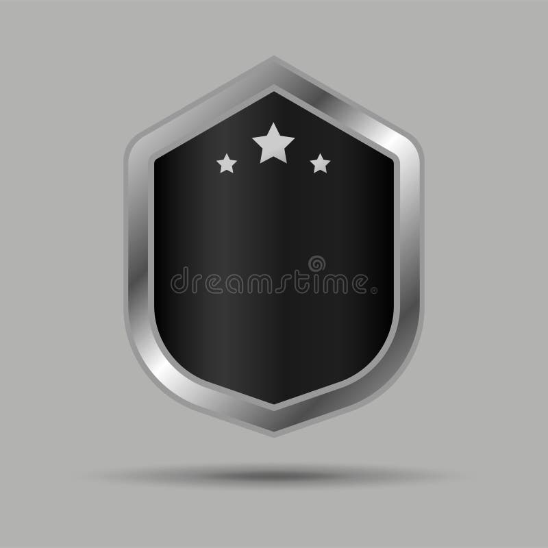 Metallic Shield Symbol or Badge Stock Vector - Illustration of strong ...