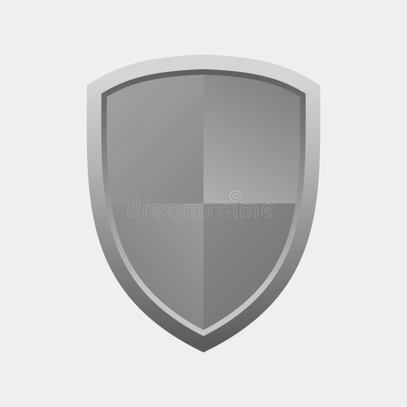 Metallic Shield Symbol or Badge Stock Vector - Illustration of shield ...