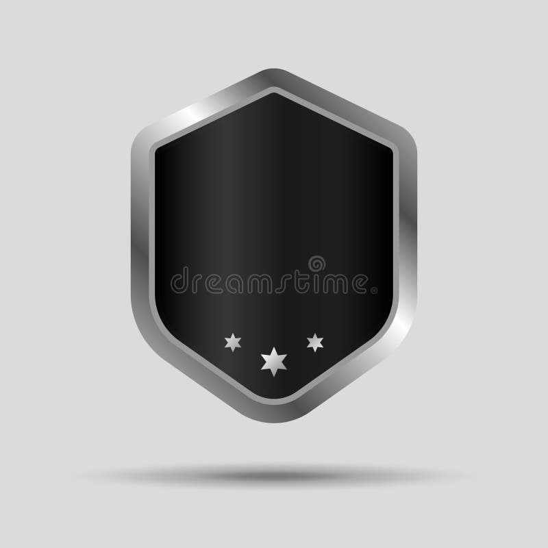 Metallic Shield Symbol or Badge Stock Vector - Illustration of isolated ...