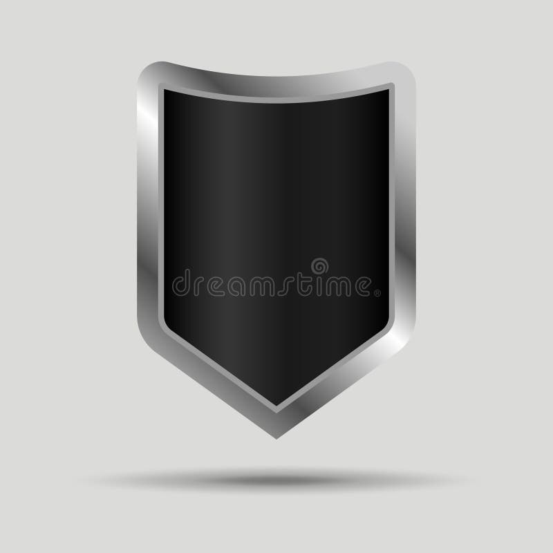 Metallic Shield Symbol or Badge Stock Vector - Illustration of shape ...
