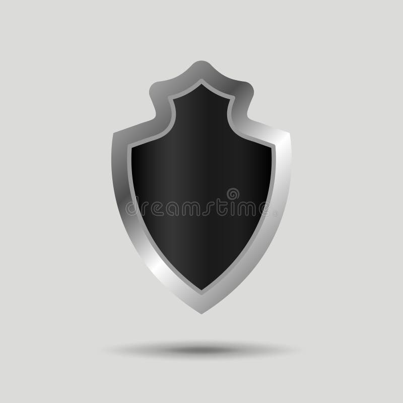 Metallic Shield Symbol or Badge Stock Vector - Illustration of metal ...