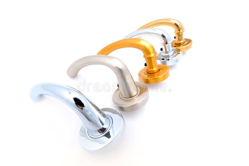Shiny Door Knobs stock image. Image of handles, yellow - 4223129