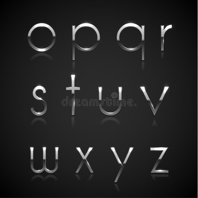 Metallic Silver Alphabet Letters Collection Stock Vector - Illustration ...